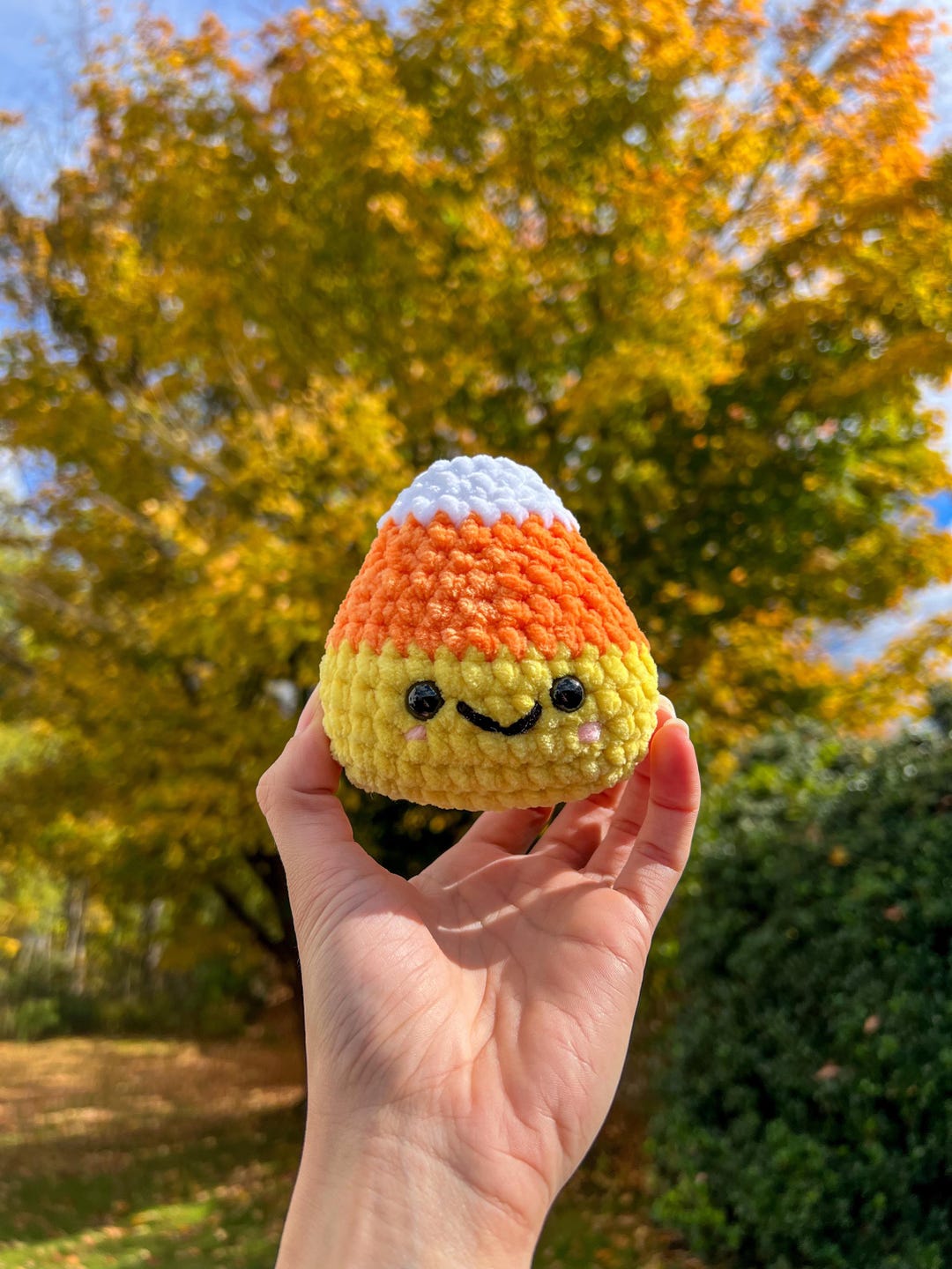 Handmade Crochet Candy Corn Plushie | Halloween Decor - Etsy
