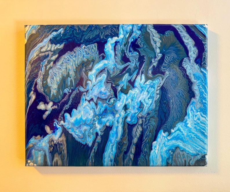 Deep Blue Seas - Original Art - Poured Acrylic Painting on Canvas ...