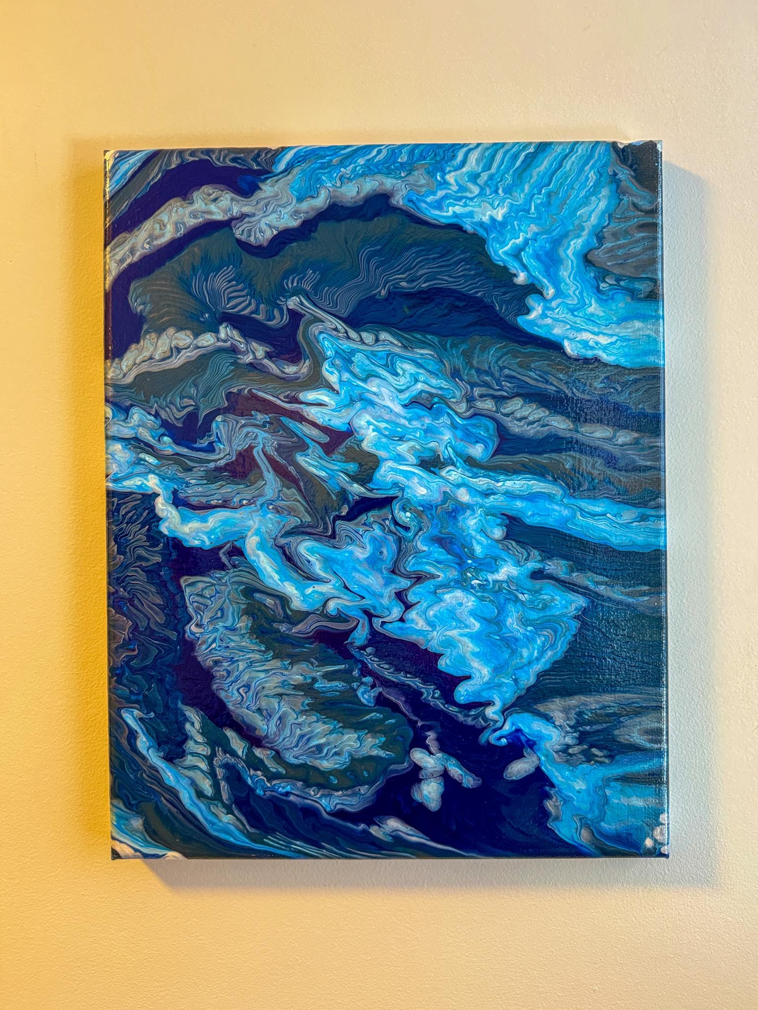Deep Blue Seas - Original Art - Poured Acrylic Painting on Canvas ...