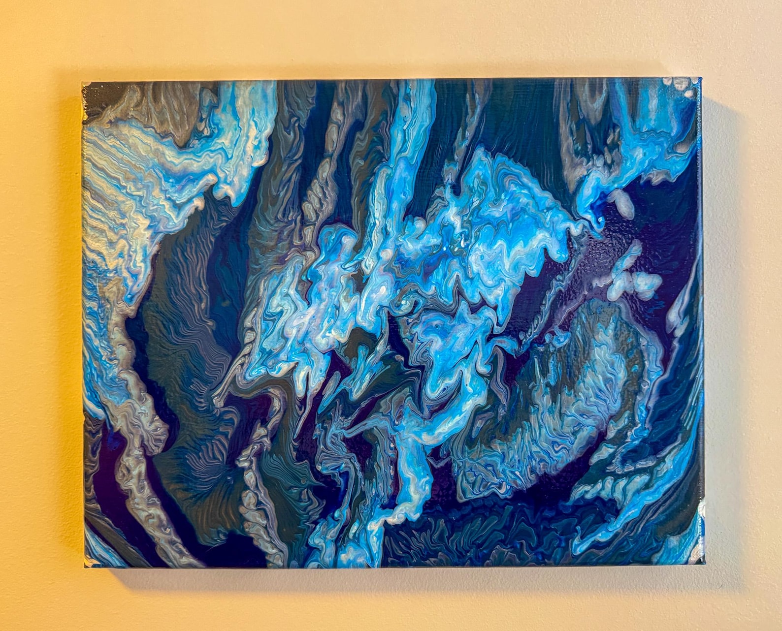 Deep Blue Seas - Original Art - Poured Acrylic Painting on Canvas ...