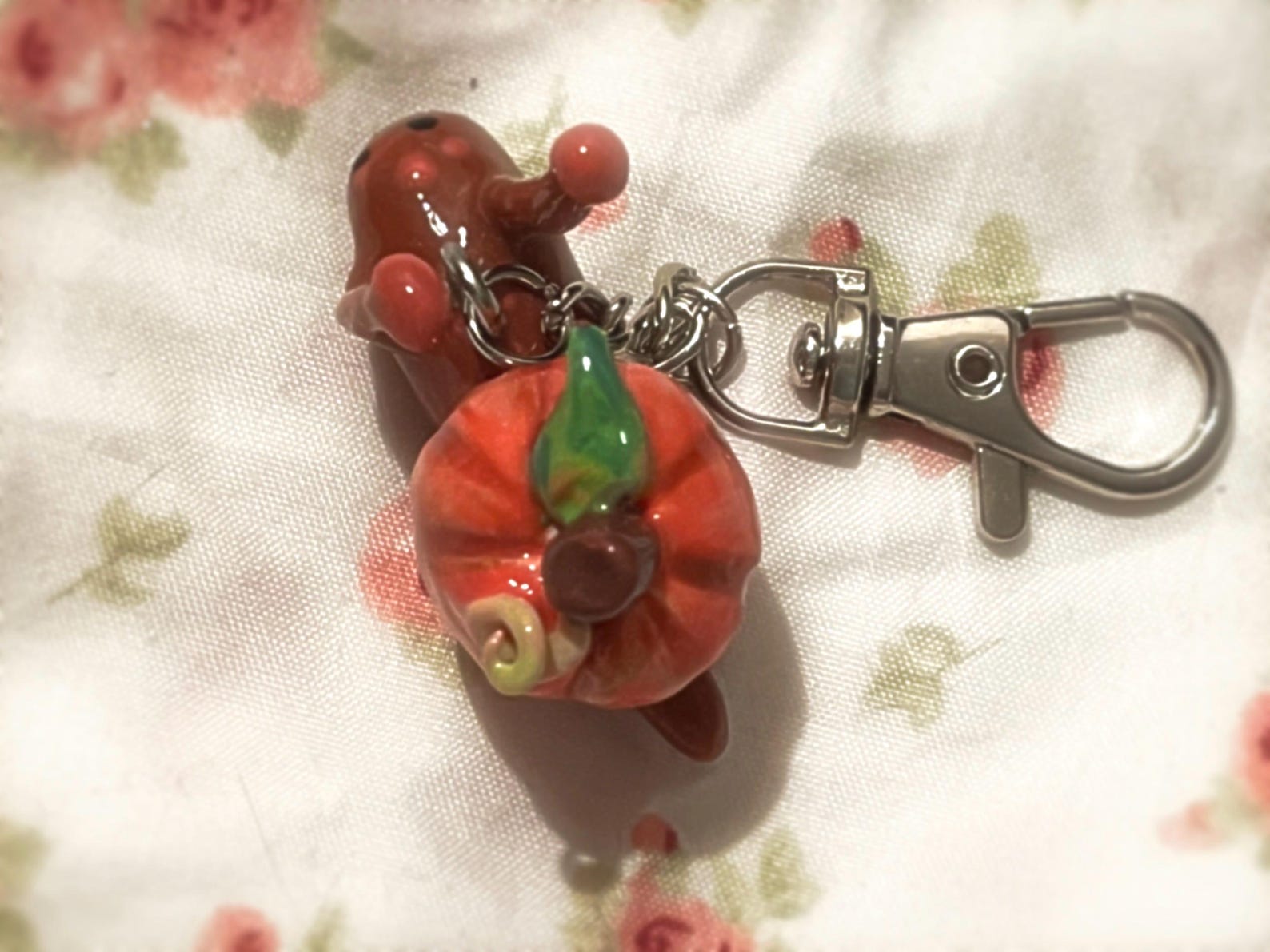 Pumpkim Snail Keychain - Etsy