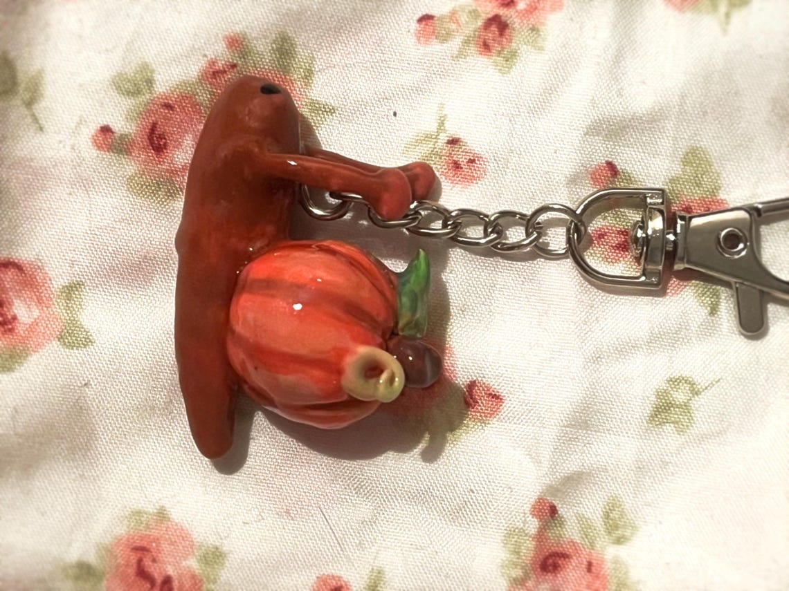 Pumpkim Snail Keychain - Etsy