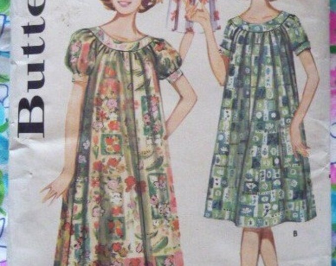 60s Hawaiian Style Muu Muu Dress Butterick Sewing Pattern 9946 - Etsy