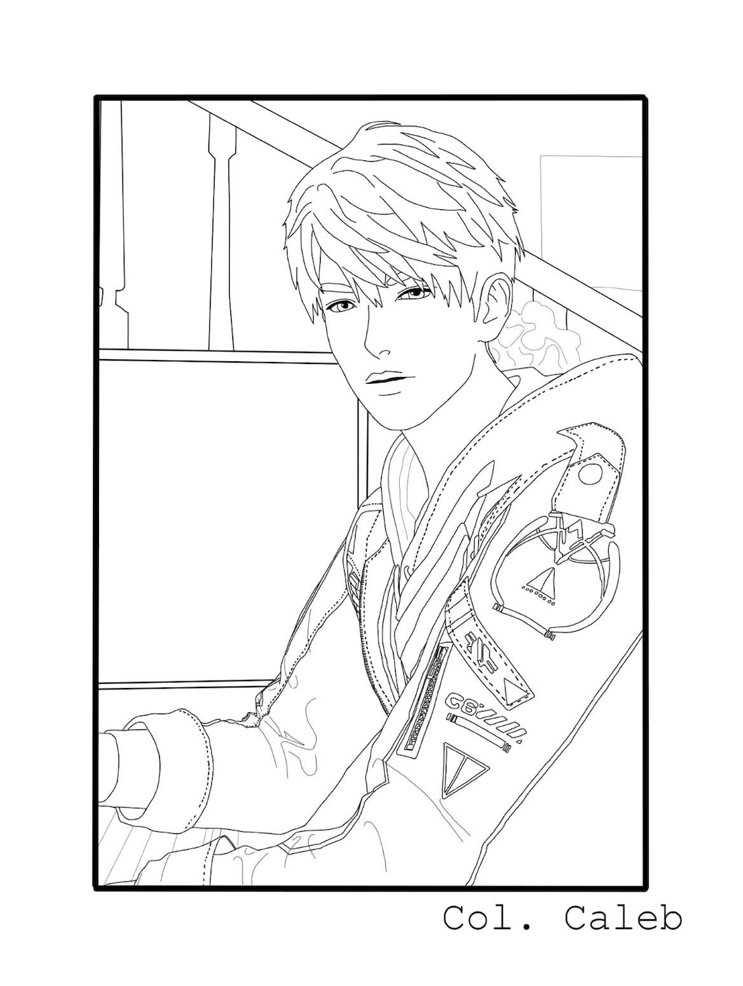 Love and Deepspace Coloring Page - Caleb - Etsy