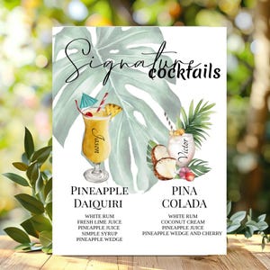 Signature Tropical Drink Sign | Wedding Couple Signature Drink ...