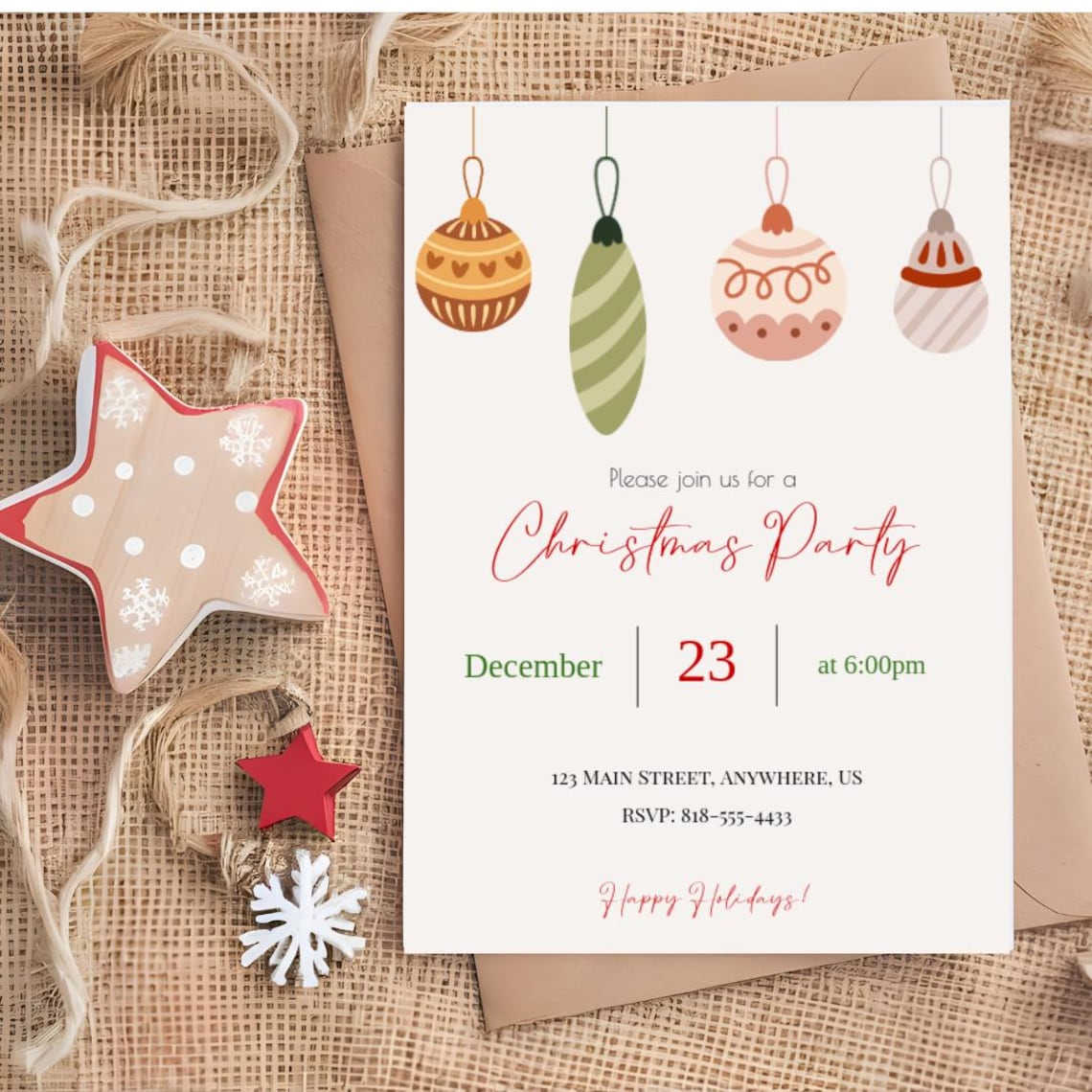 Christmas Party Invitation Christmas Party Invite Printable Holiday ...