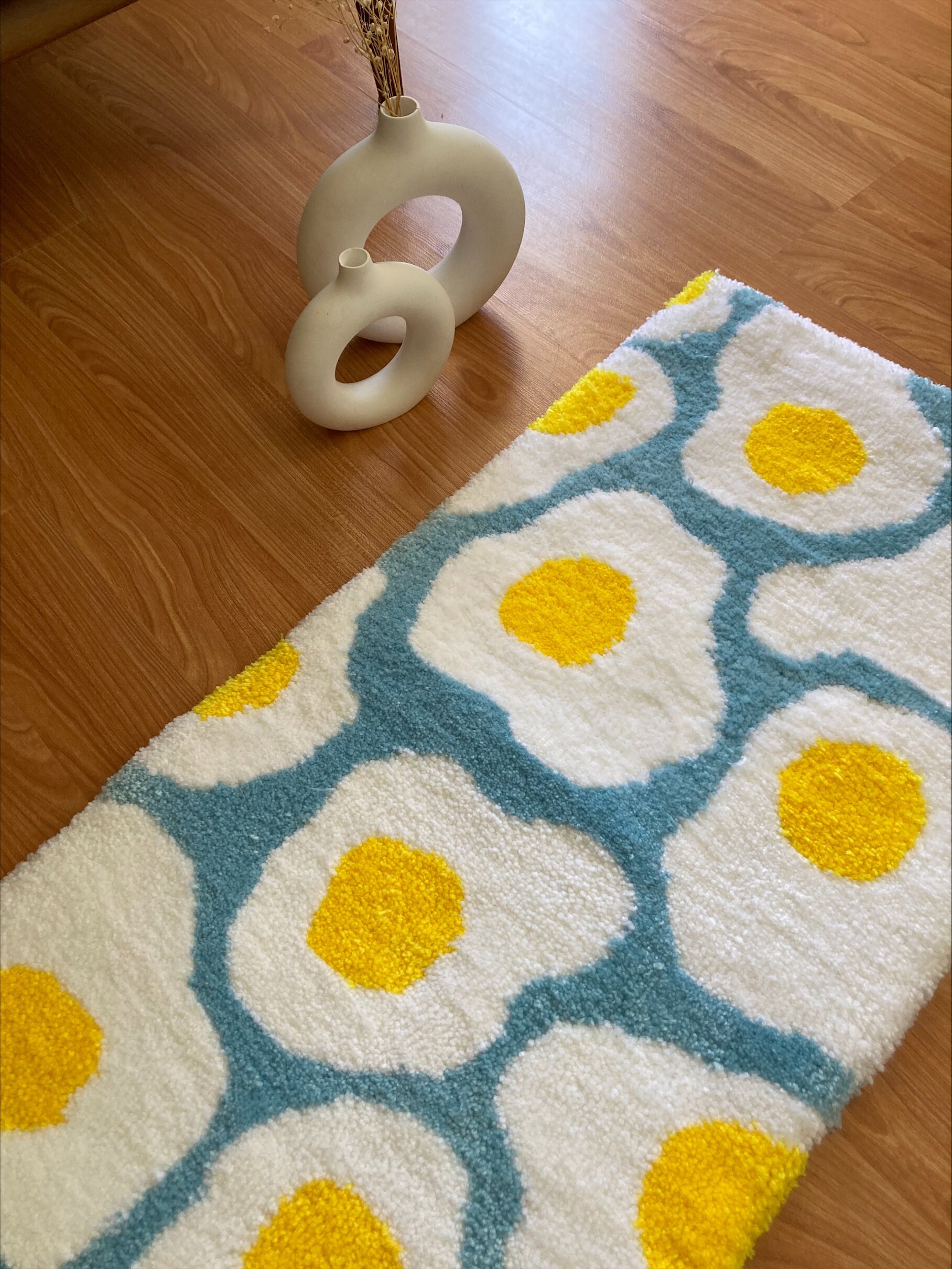 Egg World Tufted Rug / Handmade Tufted Rug / Tufted Rug / Handmade Rug ...