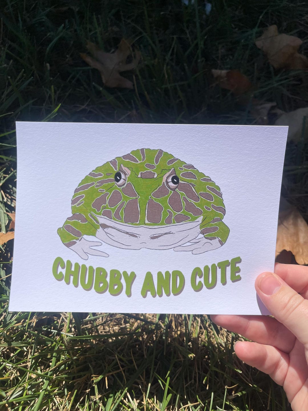 Chubby and Cute Pacman Frog Art Print - Adorable & Vibrant | Silly Gift ...