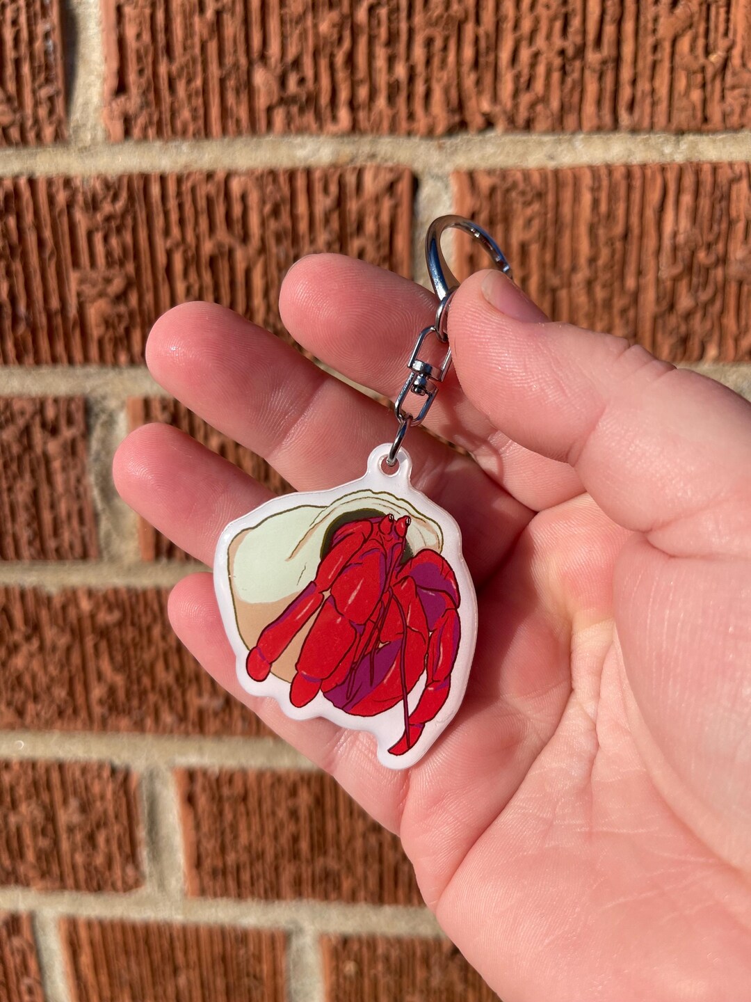 Hermit Crab Keychain | Silver Clasp | Acrylic | Animal Lover Gift ...