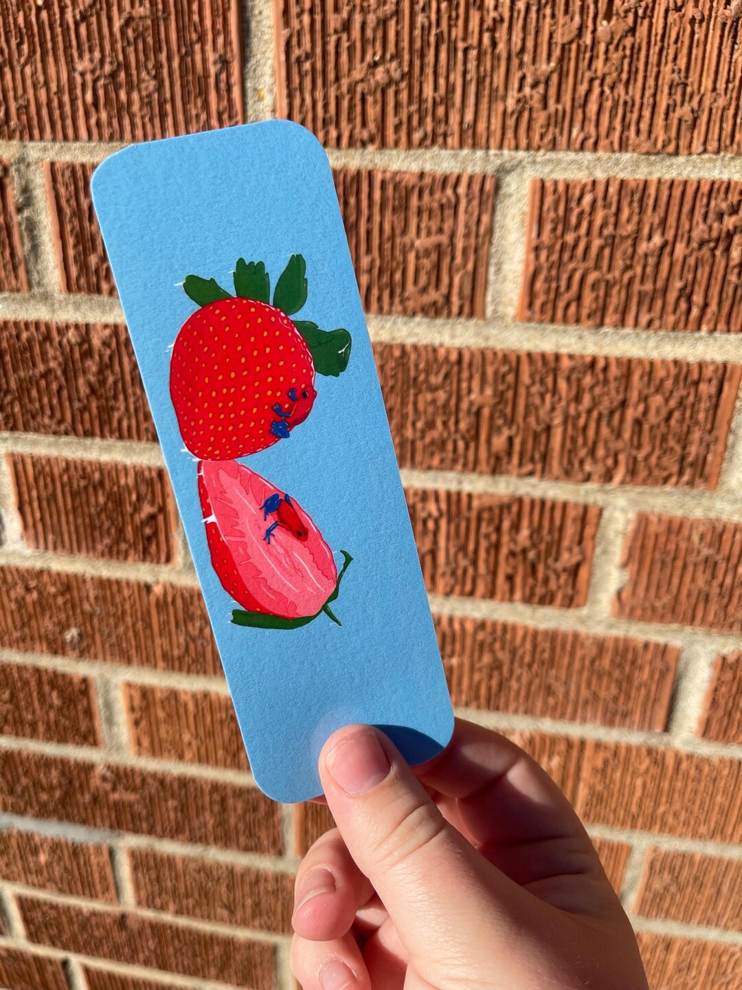Frog Bookmark - Poison Dart Frog and Strawberries | Glossy | Cute ...