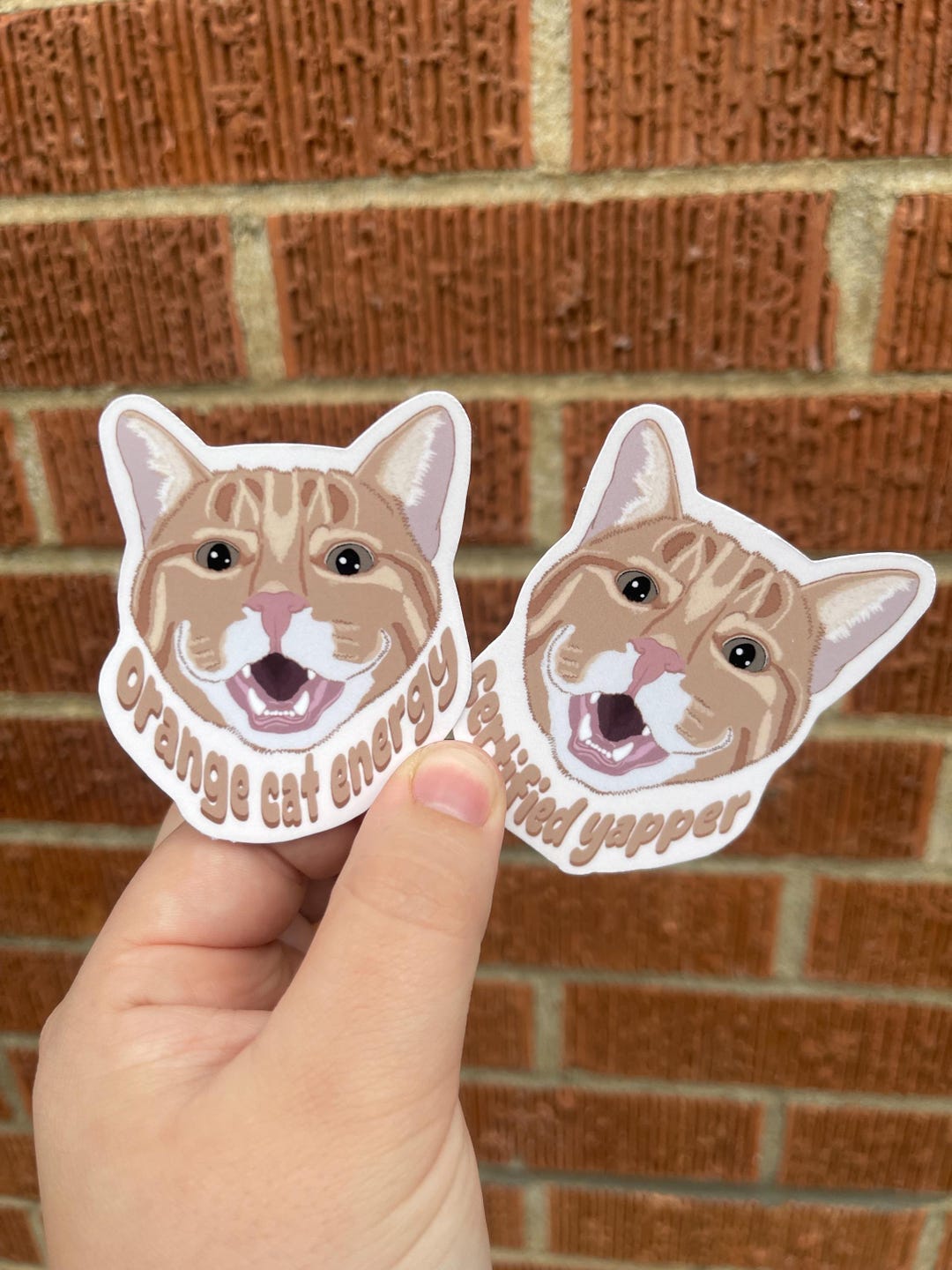 Orange Cat Stickers | Glossy or Holographic Gloss | Orange Cat Energy ...