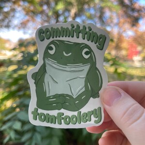 Frog Sticker "committing Tomfoolery" | Glossy | Cute & Silly | Water ...