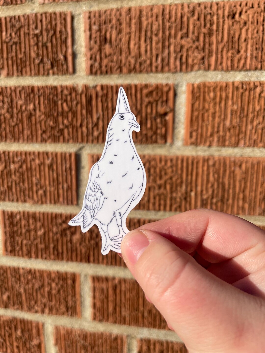 Pigeon in Dunce Hat Sticker | Glossy | Silly & Cute | Funny Quirky ...