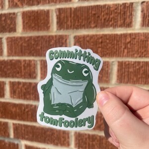 Frog Sticker "committing Tomfoolery" | Glossy | Cute & Silly | Water ...