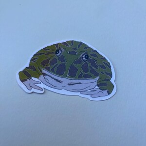 Pacman Frog Sticker | Glossy | Cute and Silly | Vibrant and Colorful ...
