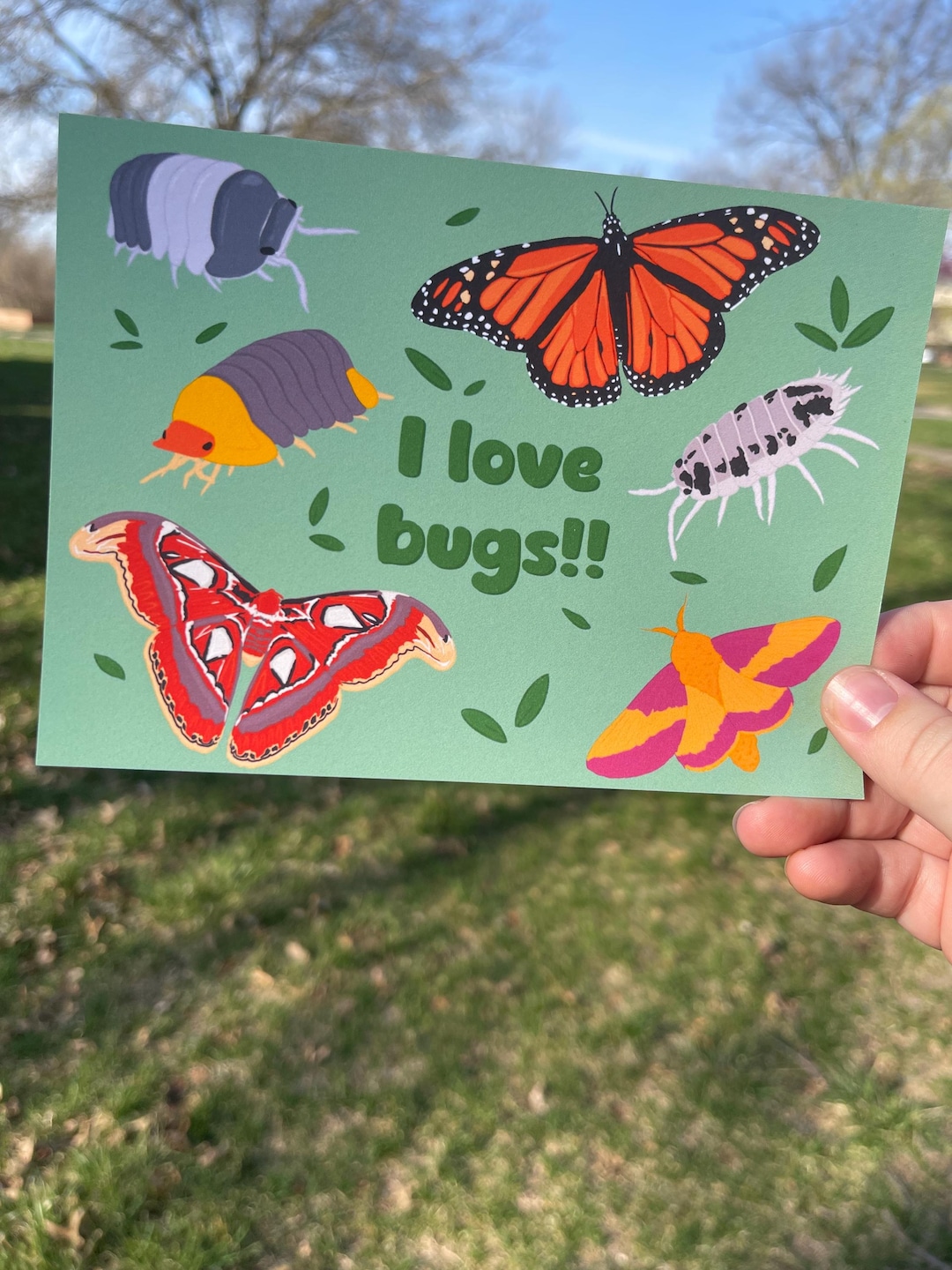 Insects “I Love Bugs!” Art Print | Silly & Cute | Home Decor | Vibrant ...