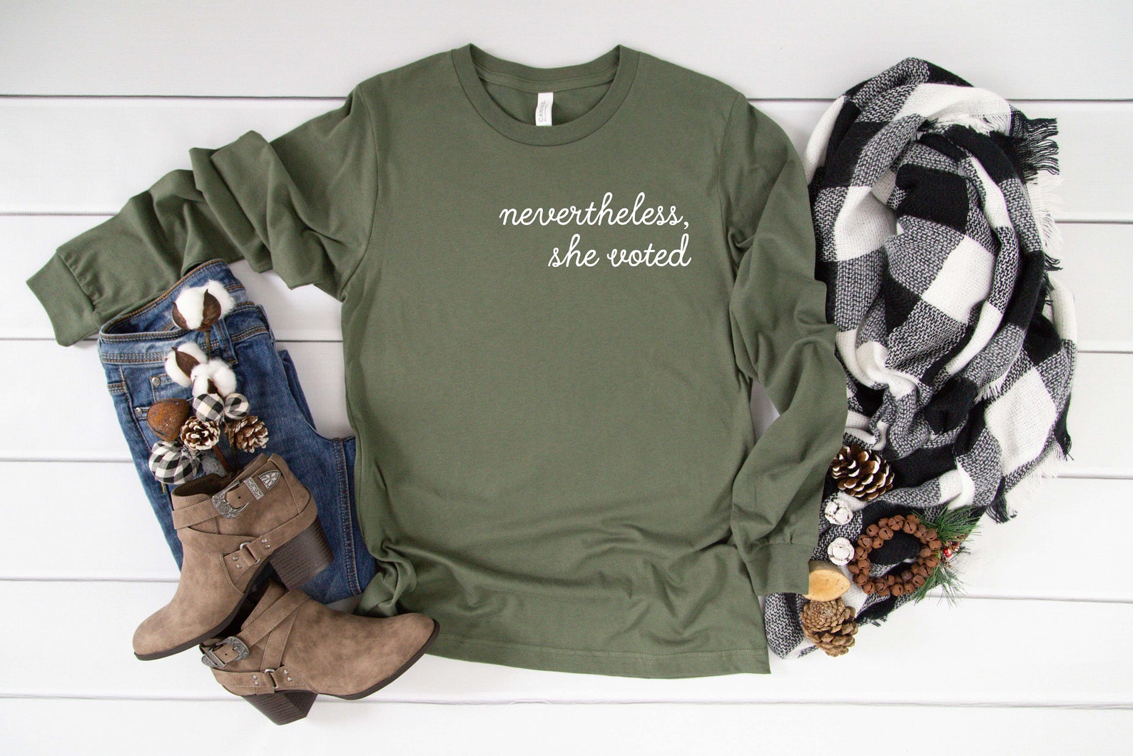 Nevertheless She Voted Long Sleeve Shirt 2020 Election Etsy