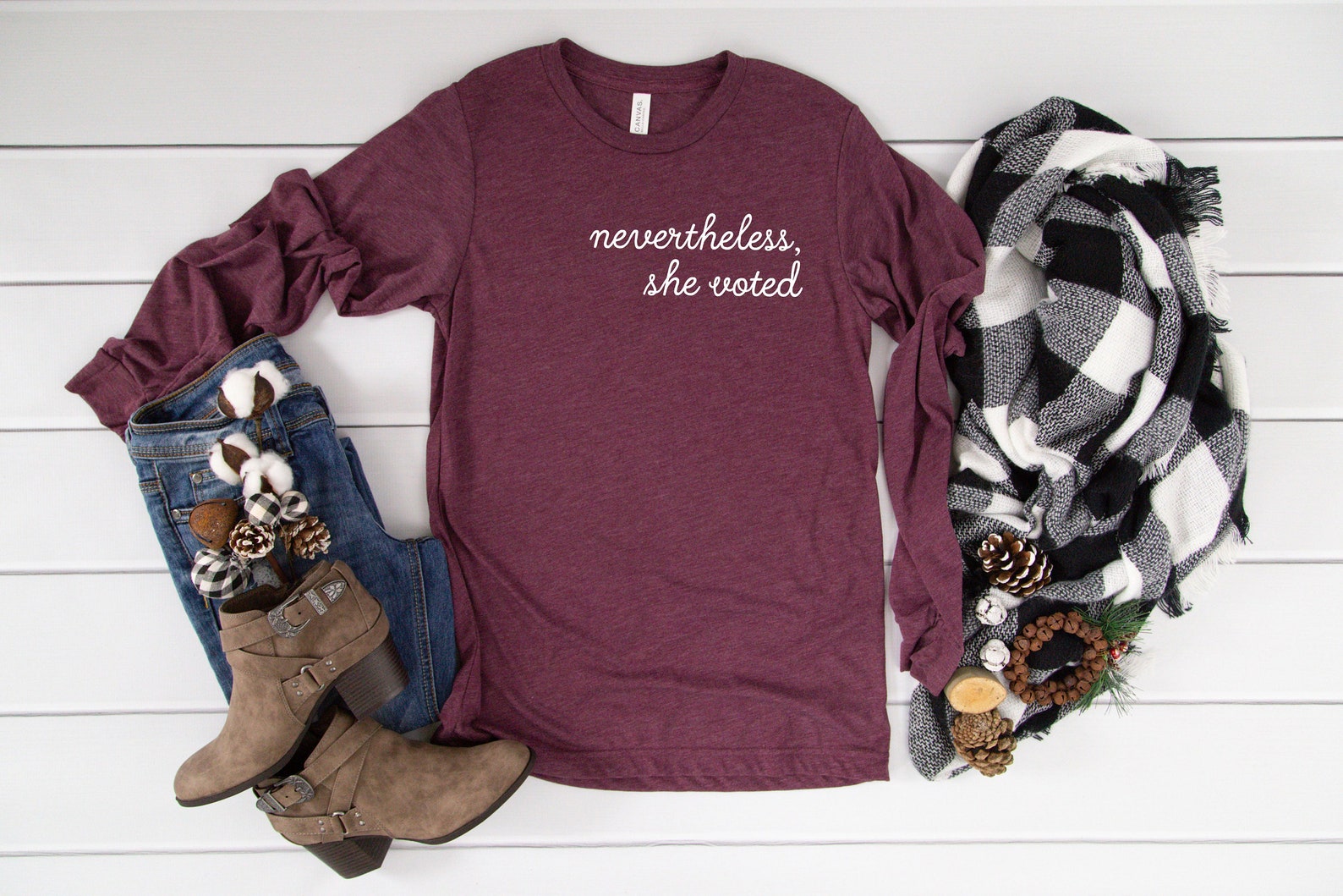 Nevertheless She Voted Long Sleeve Shirt 2020 Election Etsy