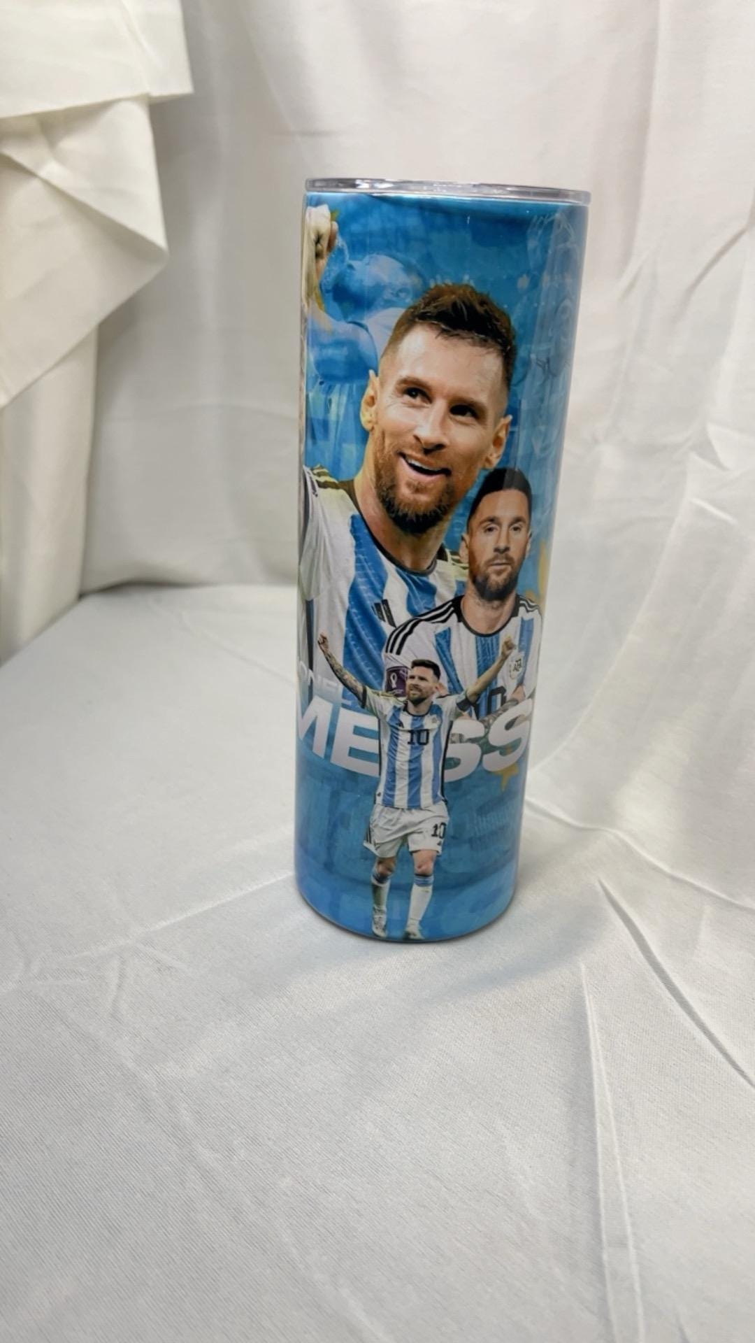 Custom Lionel Messi Tumbler 20oz Stainless Steel Travel Cup Soccer Fan ...