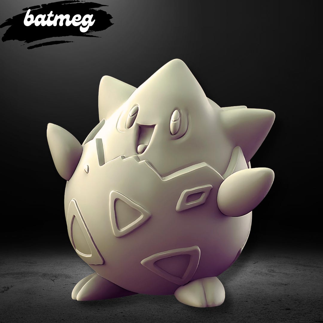 Togepi Figure, Pokemon Stl File 3D Printing, 3D Model Design, Togepi ...