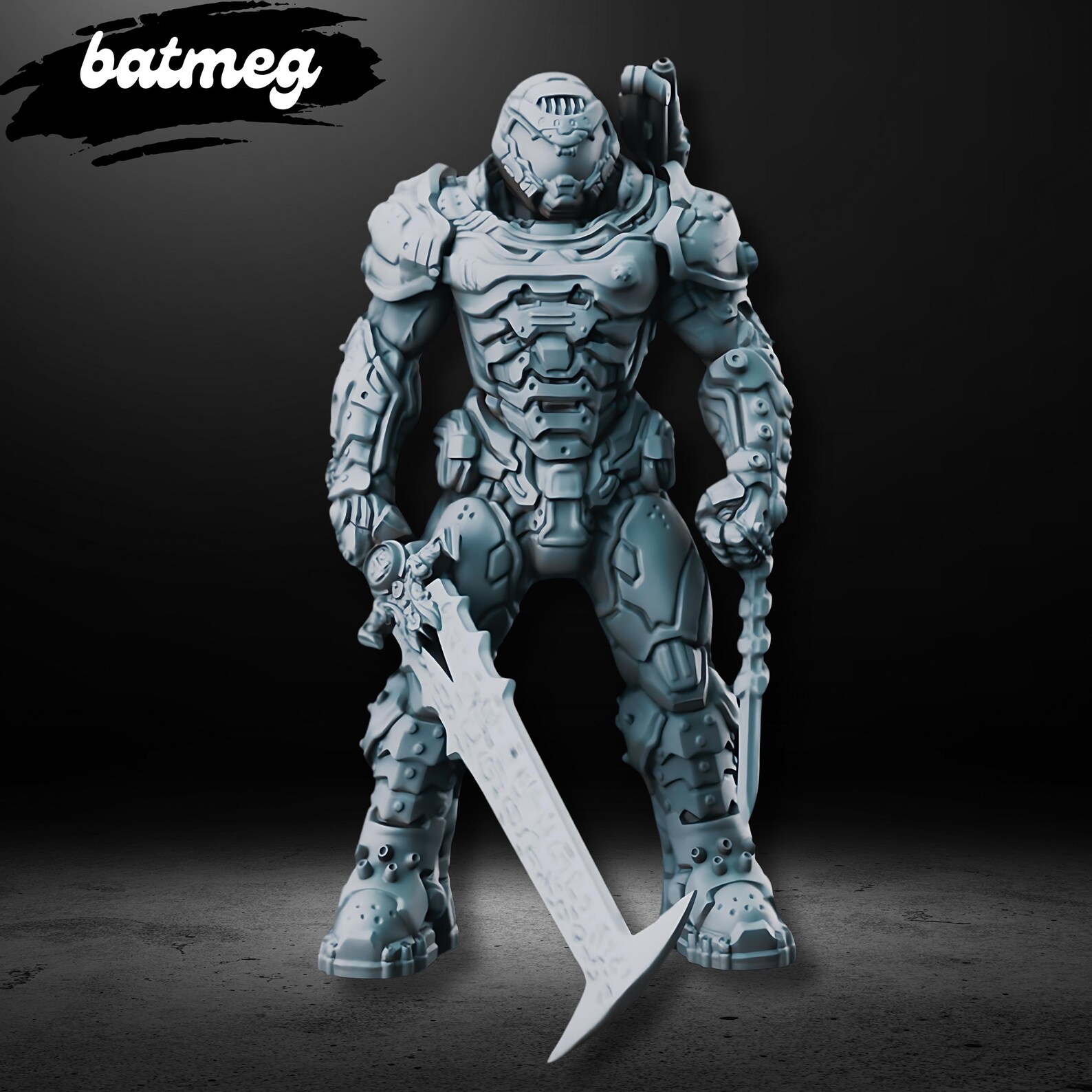Doom Slayer Figure, Doom Game Stl File 3D Printing, Doom Slayer Figure ...