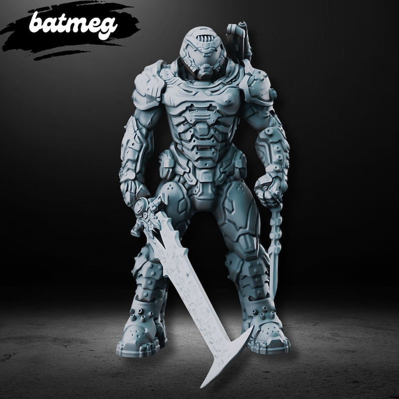 Doom Slayer Figure, Doom Game Stl File 3D Printing, Doom Slayer Figure ...