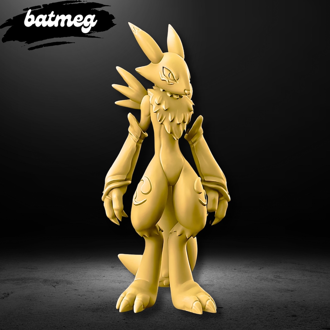 Renamon Figure, Digimon Stl File 3D Printing, Renamon Stl 3D Model ...