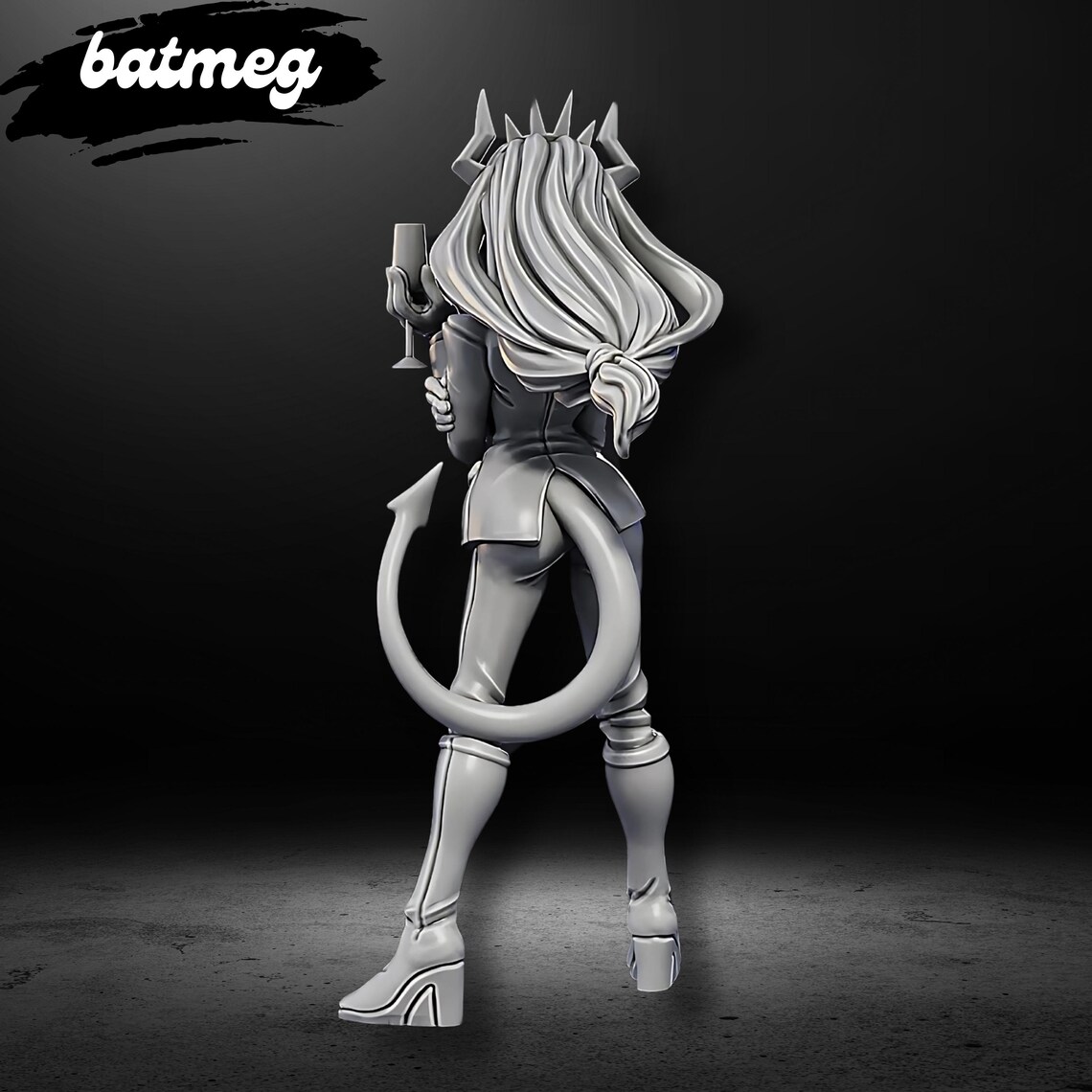 Lucifer Figure, Helltaker Stl File 3D Printing, Lucifer Stl 3D Model Design, Statue Stl ...