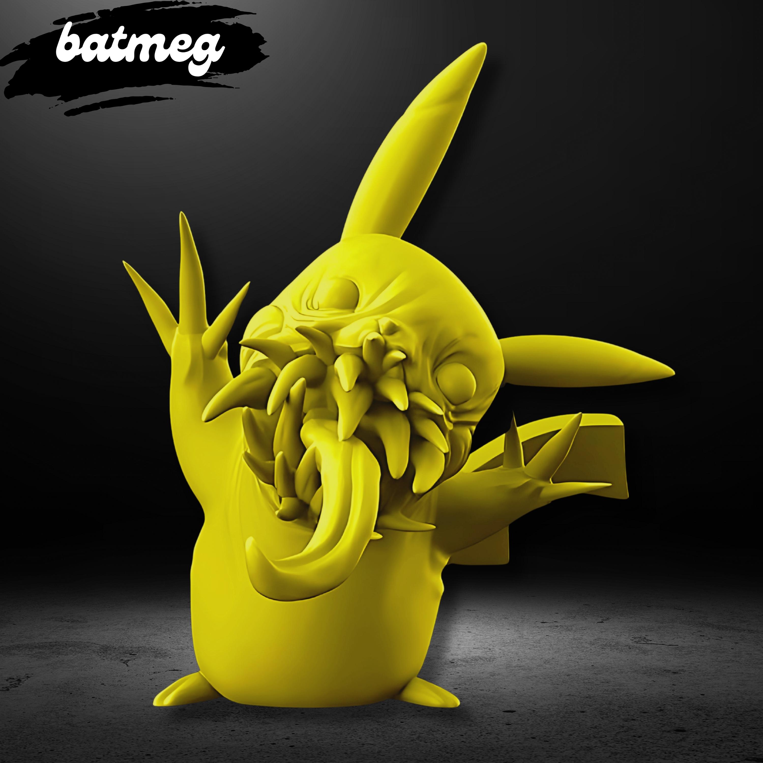 Pikachu Horror Figure, Pokemon Stl File 3D Printing, 3D Model Design ...