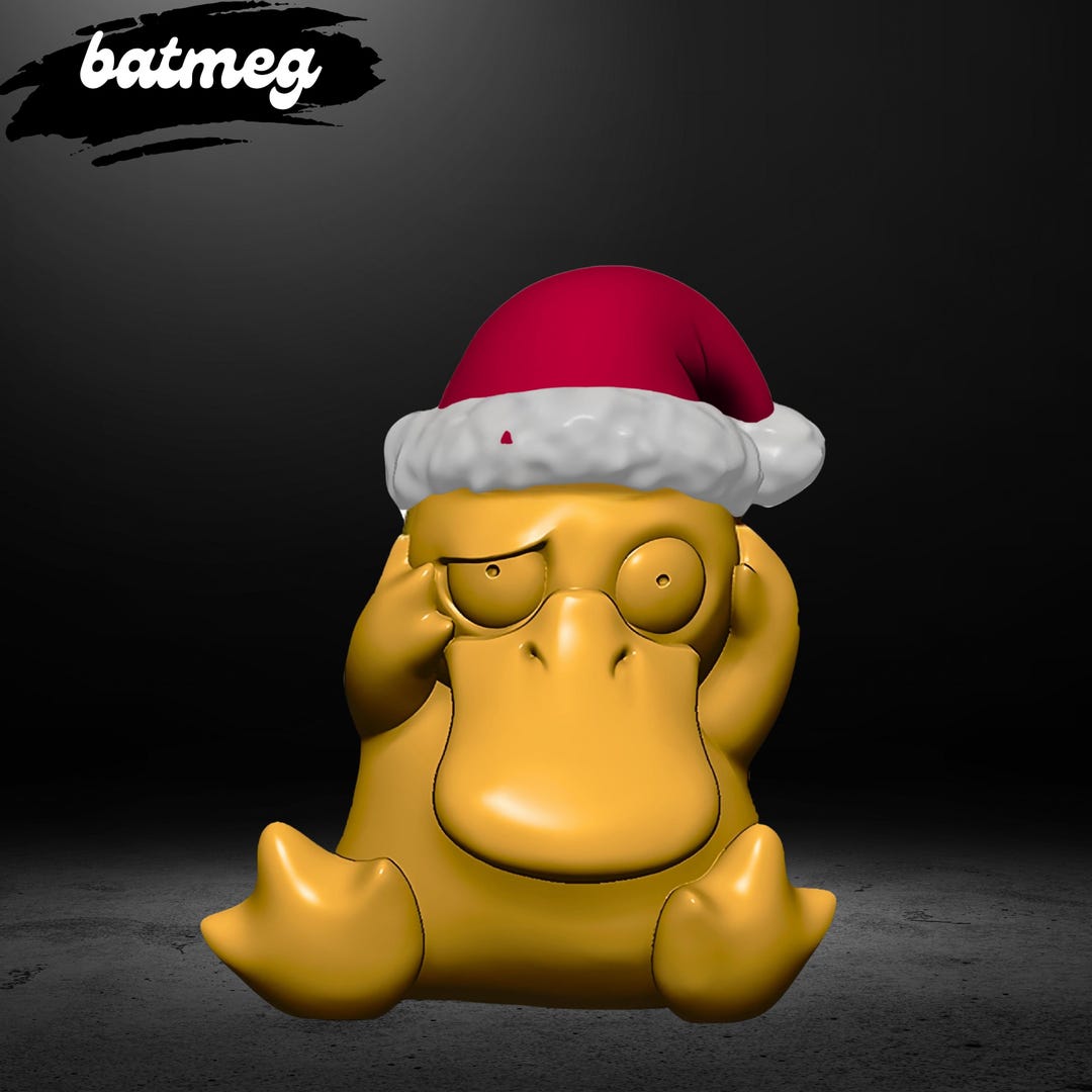 Psyduck Christmas Figure, Pokemon Stl 3D Printing, Christmas Stl 3D ...