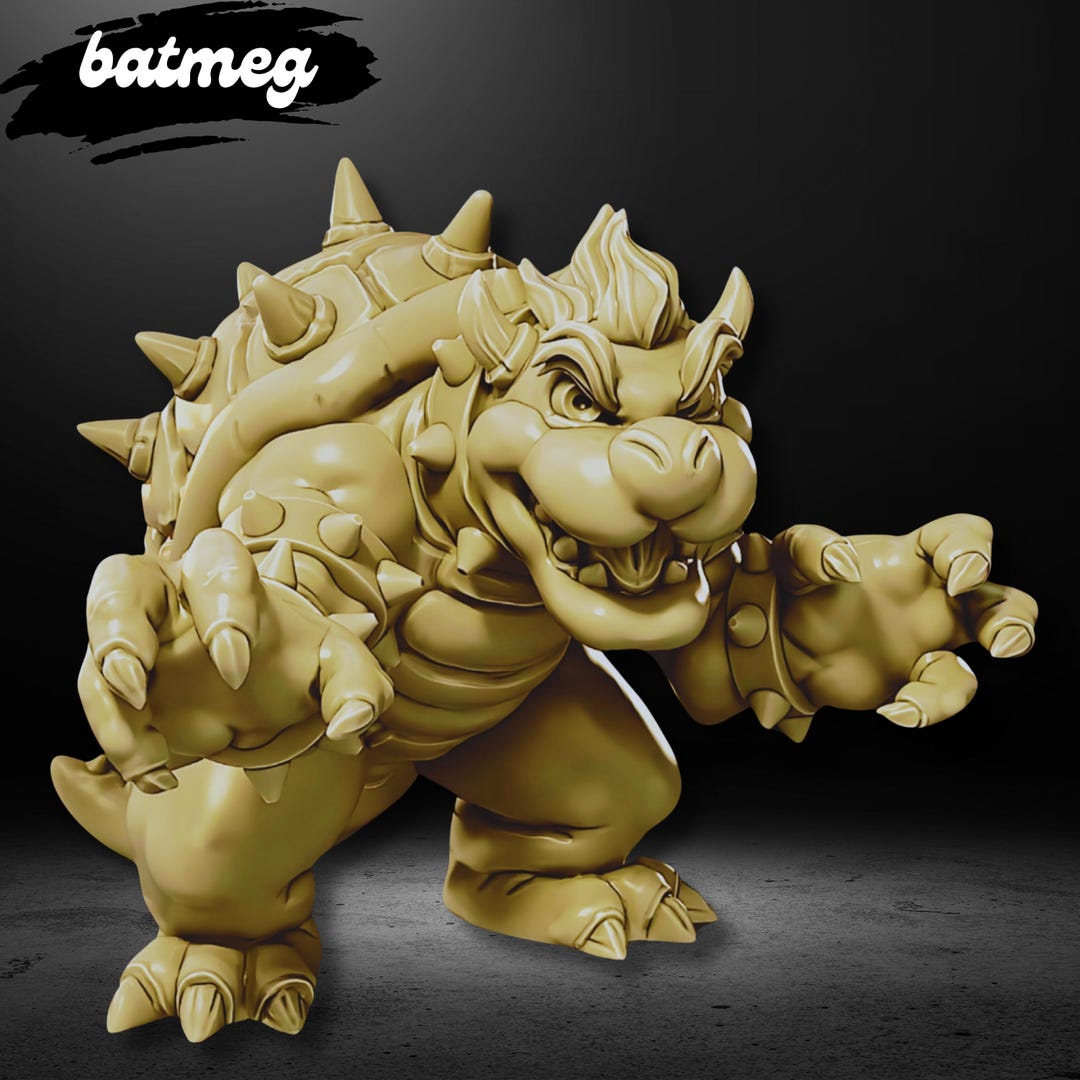Bowser Figure, Super Mario Bros Stl File 3D Printing, Bowser Stl 3D ...