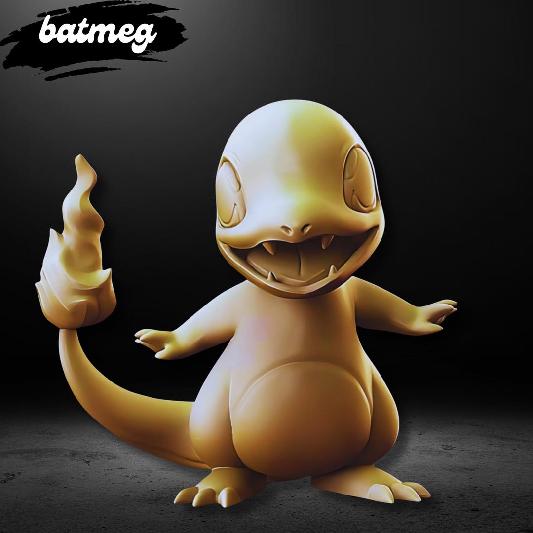 Charmander Figure, Pokemon Stl File 3D Printing, Charmander Stl 3D ...