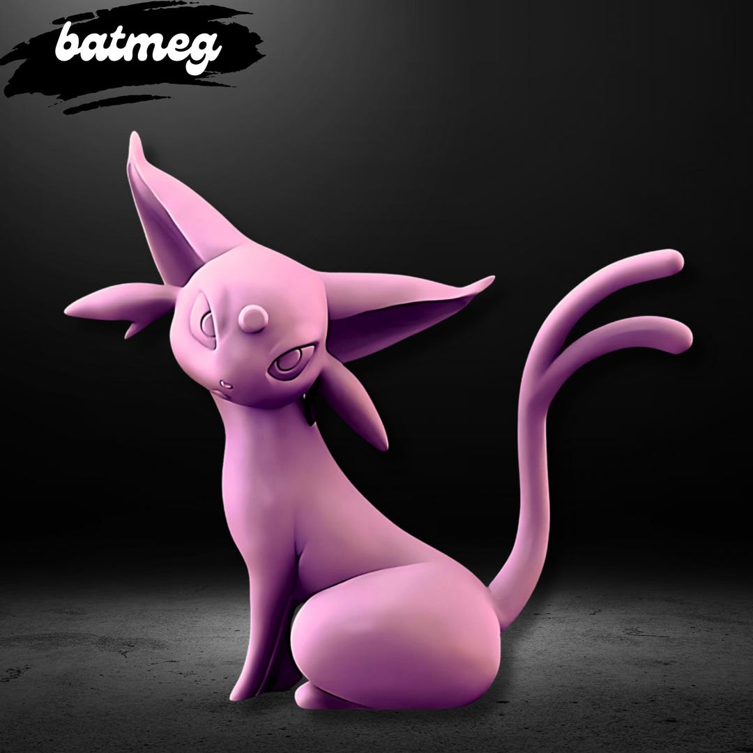 Espeon Figure, Pokemon Stl File 3D Printing, Espeon Stl 3D Model Design ...