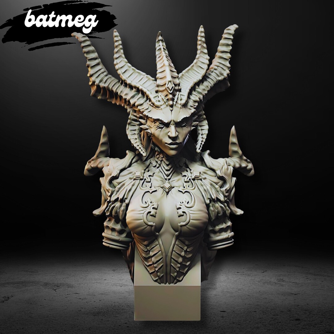 Lilith Bust, Diablo Stl 3D Model Design, Statue, Lilith Stl File for 3D Printing, Diablo Digital ...