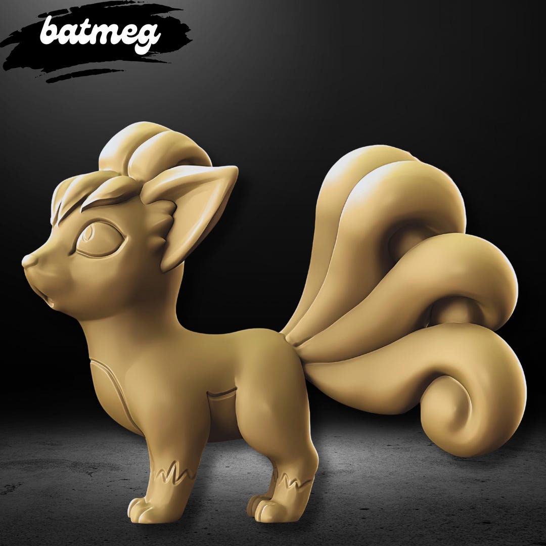Vulpix Figure, Pokemon Stl File 3D Printing, Vulpix Stl 3D Model Design ...