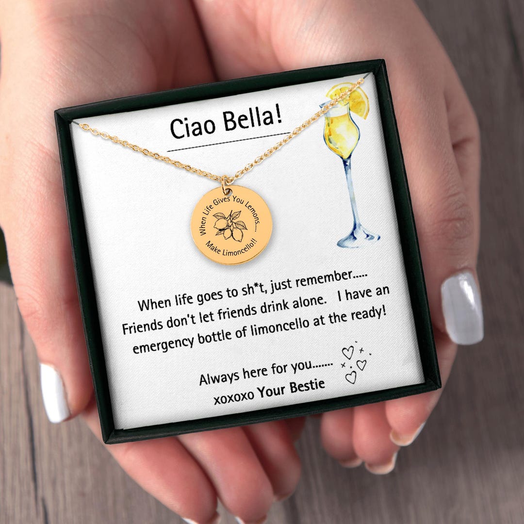 Minimalist Funny Friends Cuss Words Necklace, Gold Limoncello Jewelry ...