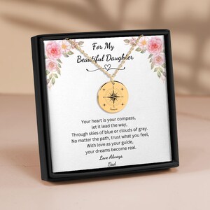To My Daughter Custom Gold Compass Necklace Gift for Her Birthday ...