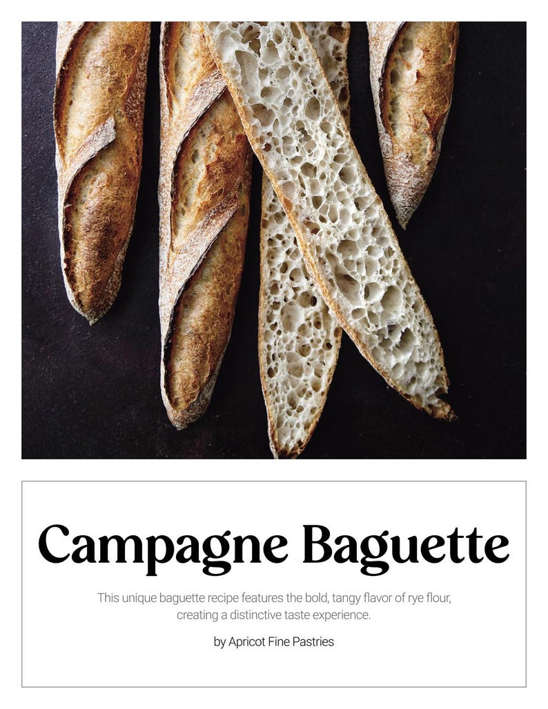 Campagne Baguette Recipe | French Baguette Recipe - Etsy