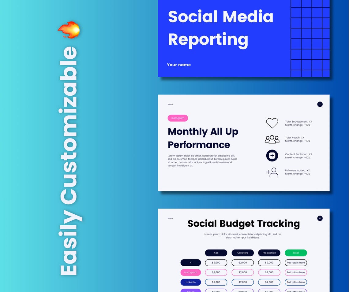 Social Media Reporting Template | Monthly Analytics Report | Minimal ...