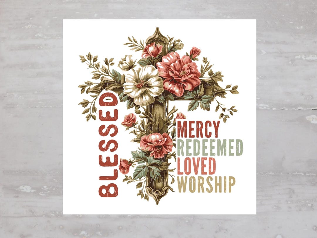 Blessed Mercy Loved Faith Quilt Fabric Panel A224, Craft Quilt Fabric ...