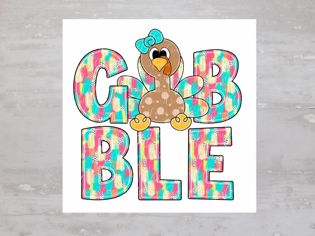 Thanksgiving Word Gobble Turkey Fabric Panel A359, Quilting Square ...