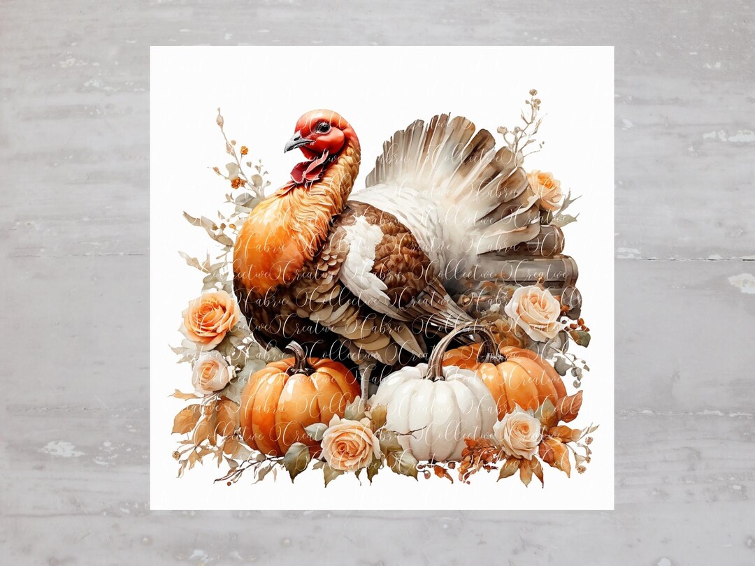 Plump Thanksgiving Harvest Turkey Fabric Panel A343, Quilting Square ...
