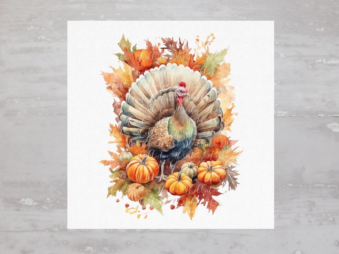 Autumn Thanksgiving Harvest Leaf Turkey Fabric Panel A208, Quilting ...