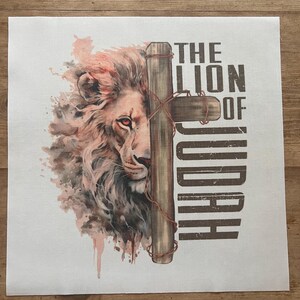 Lion of Judah Cross Christian Quilt Fabric Panel A222, Craft Quilt ...