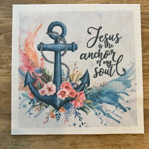 Jesus is the Anchor of My Soul Faith Fabric Panel A614, Quilting Square ...