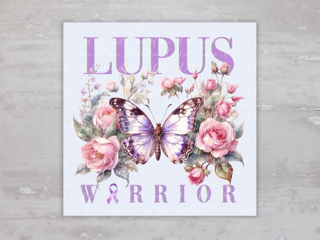 Lupus Warrior Purple Butterfly Roses Fabric Panel A162, Square Fabric ...