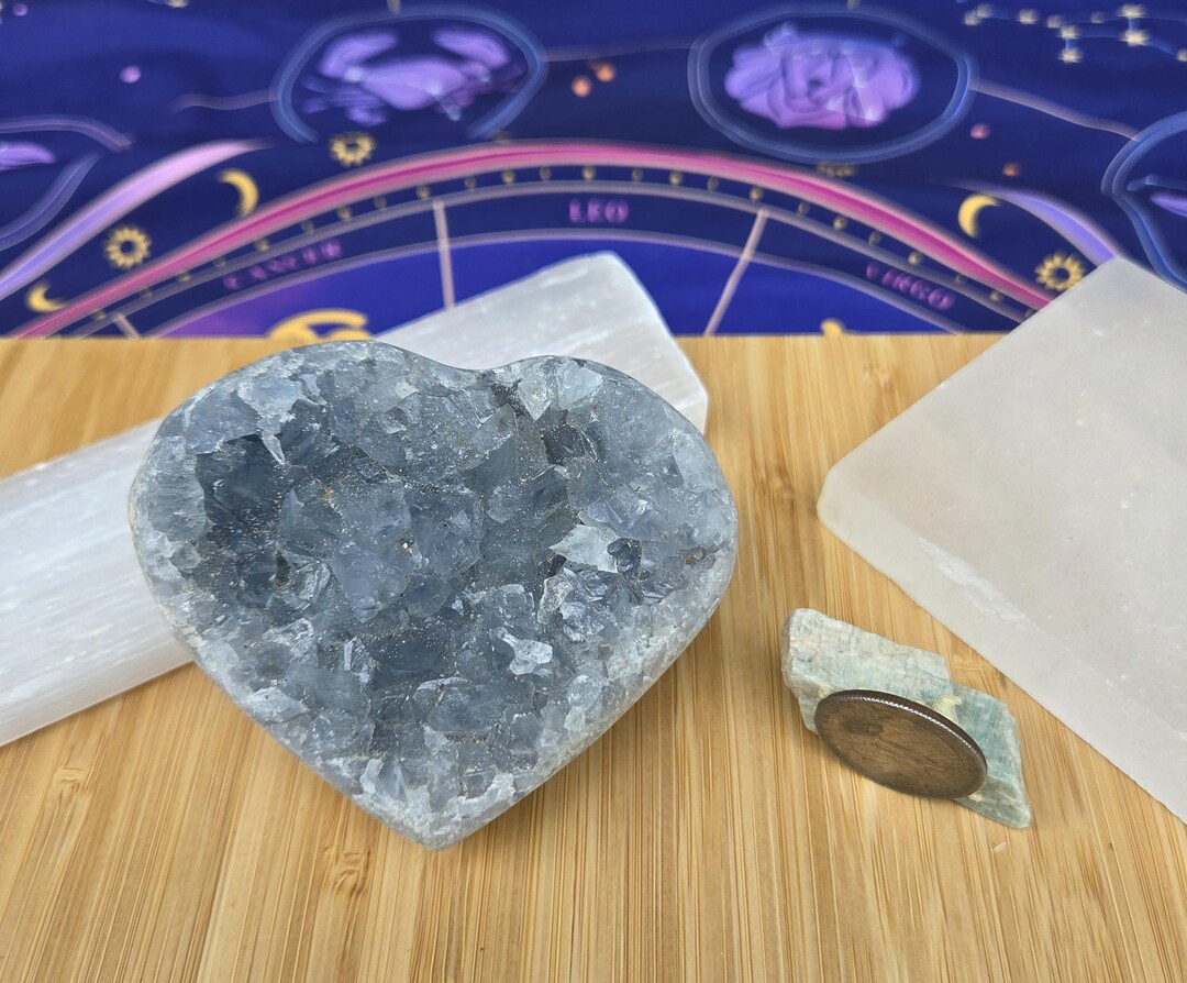 Celestite Heart, Crown Chakra, Third Eye, Angels, Meditation - Etsy