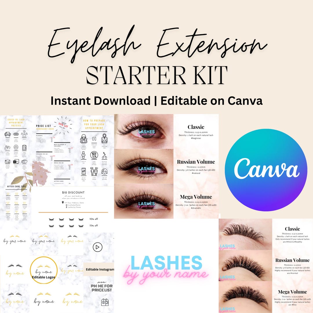 Editable Eyelash Extension Template Customisable Logos, Discount Cards ...