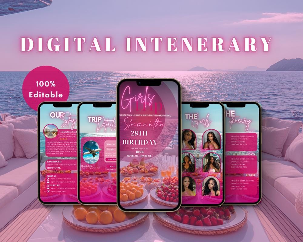 Ibiza Girls Trip Itinerary, Digital Trip Itinerary, Travel Itinerary ...