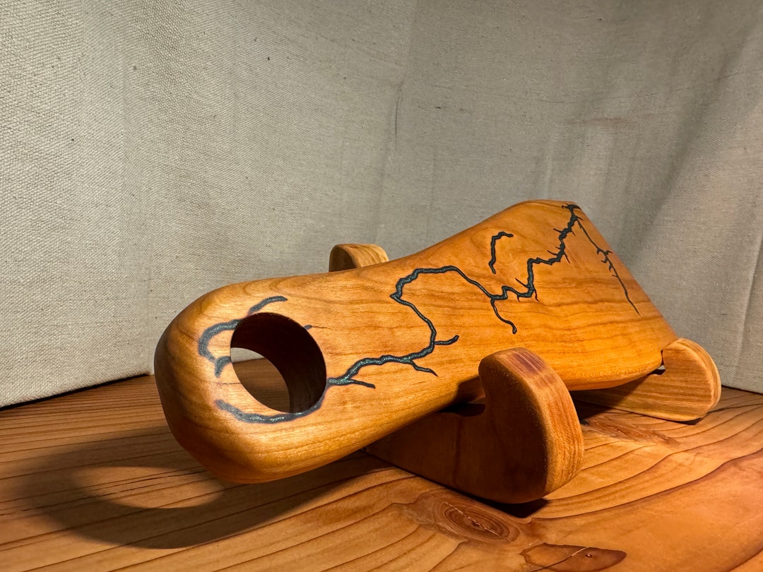 Cherry Lightning Charcuterie Board Turquoise Inlay5 - Etsy